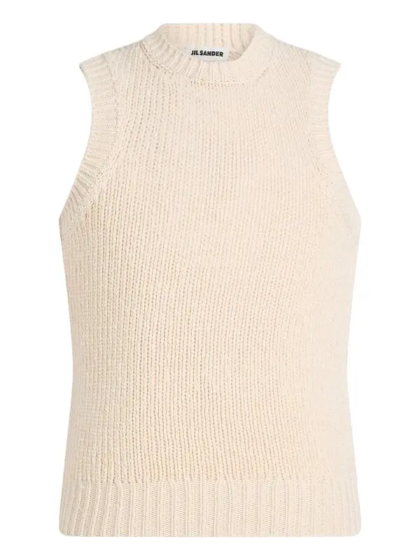 JIL SANDER Cotton-blend Vest - Ecru