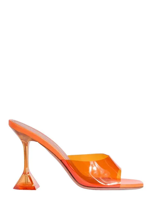 Amina Muaddi Lupita Glass Pvc Mules - Bright Orange
