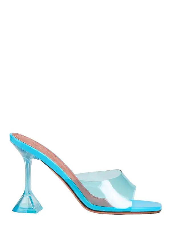 Amina Muaddi Lupita Glass Pvc Mules - Light Blue