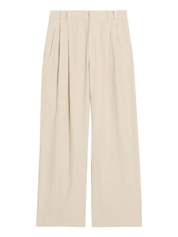 Brunello Cucinelli Cotton-blend Corduroy Wide-leg Pants - Beige