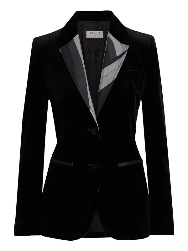 Emilio Pucci Cotton-velvet Blazer - Black