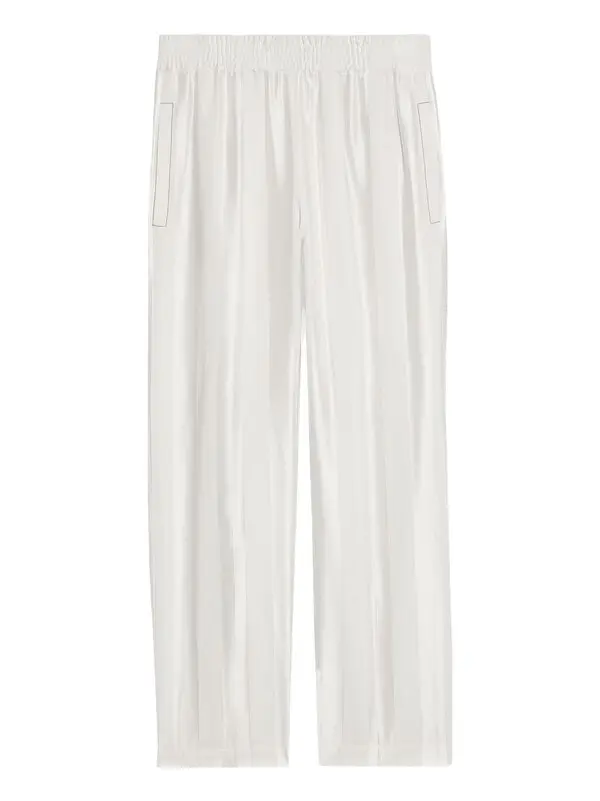 Victoria Beckham Striped Satinjacquard Wideleg Pants - Ivory