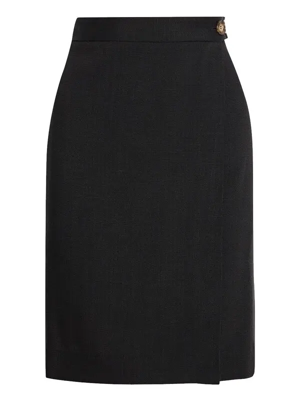 Victoria Beckham Crepe Wrap Skirt - Black