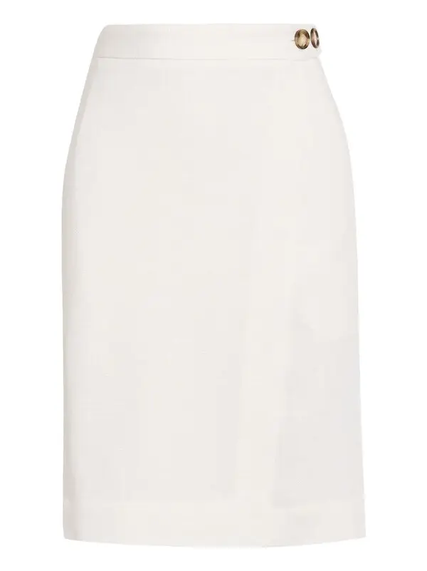 Victoria Beckham Crepe Wrap Skirt - Off-white