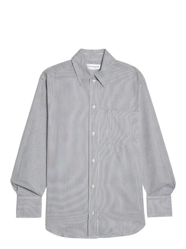 Victoria Beckham Striped Cottonpoplin Shirt - White