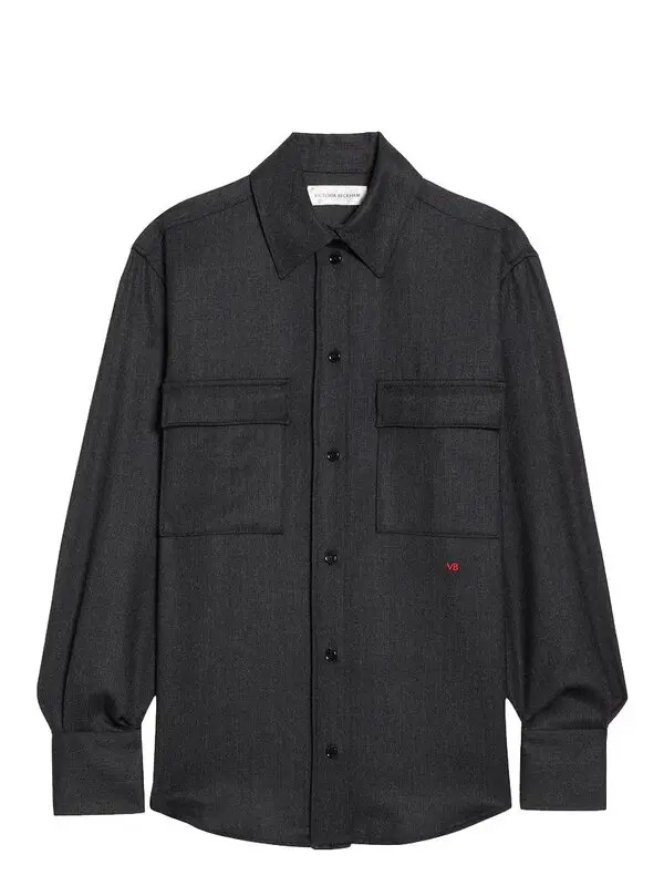 Victoria Beckham Wool Shirt - Charcoal