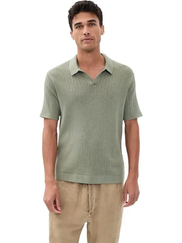 Marine Layer Liam Sweater Polo - Vetiver