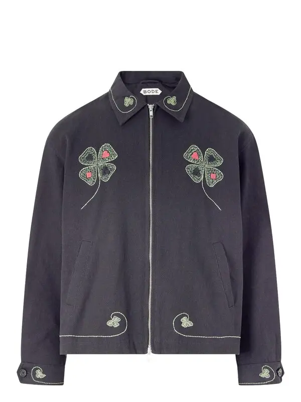 BODE Embroidered Cotton-twill Blouson Jacket - Black
