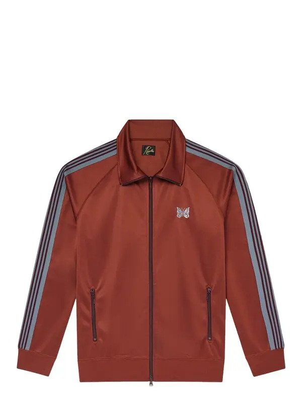 Needles Logo-embroidered Striped Jersey Track Jacket - Orange