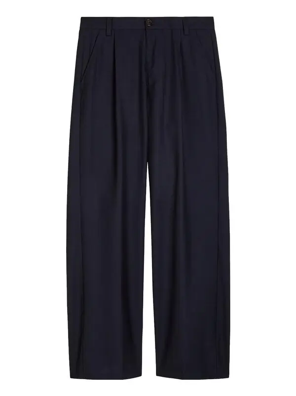 Oliver Spencer Orsman Wide-leg Wool Trousers - Navy