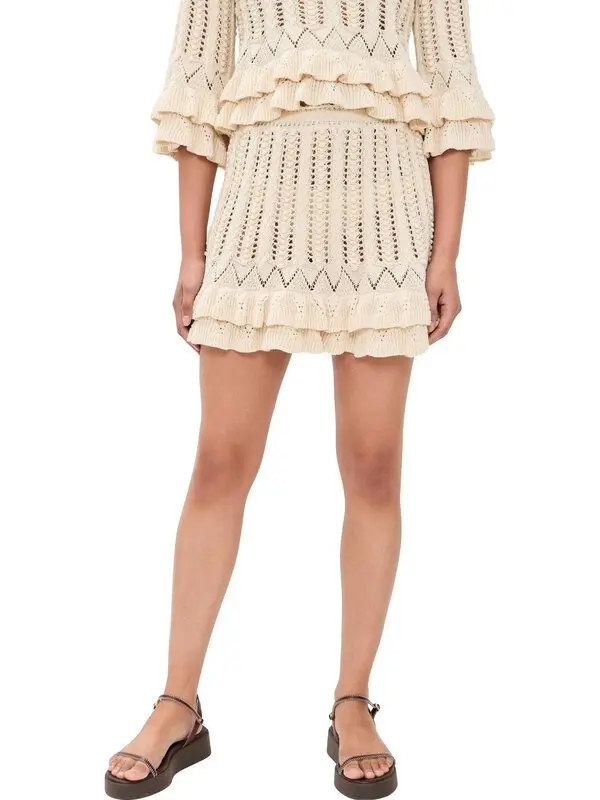 Isabel Marant Nelle Ruffle Mini Skirt - Ecru