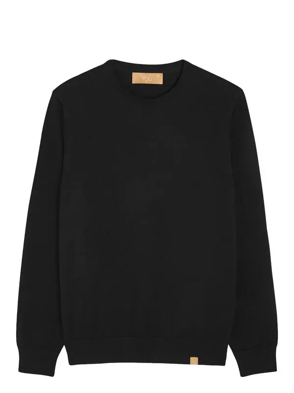 NOW YOU LIVE Croft Cotton Jumper - Black