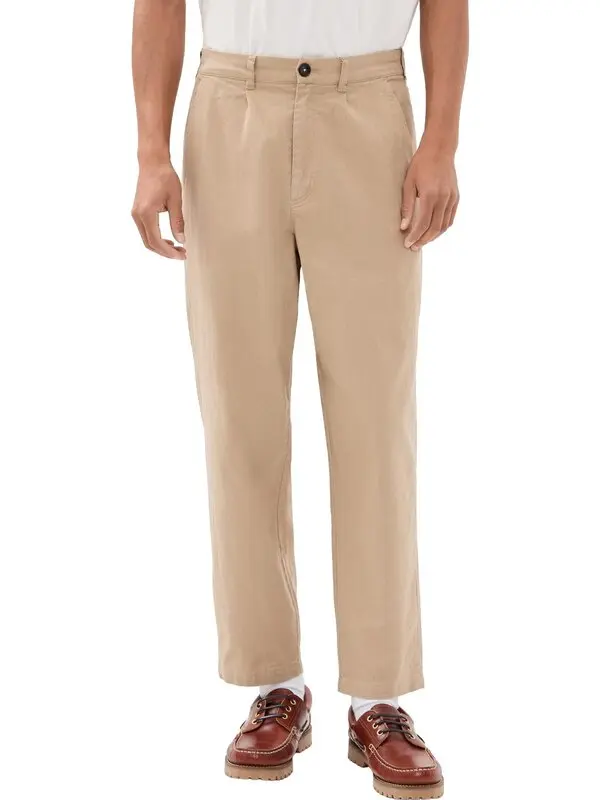 Barbour Cotton Linen Relaxed Trousers - Washed Stone