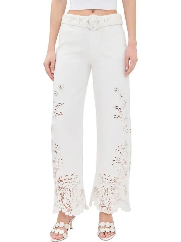 Farm Rio Boho Beauty Richielieu Pants - Off-white