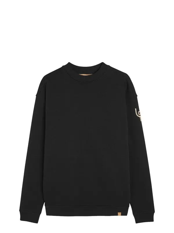 NOW YOU LIVE Logo-embroidered Cotton Sweatshirt - Black