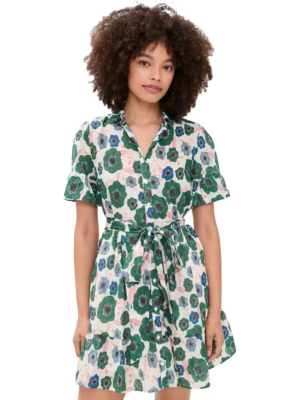 Birds Of Paradis Martinique Floral Voile Mini Dress - Greenhouse Bloom