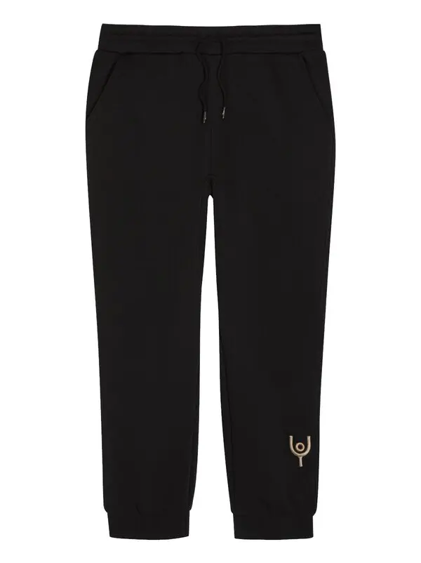 NOW YOU LIVE Magna Logo-embroidered Cotton-blend Sweatpants - Black