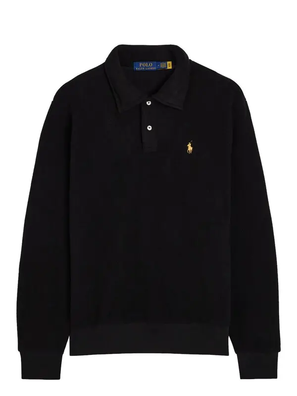 Polo Ralph Lauren Logo Cable-knit Wool And Cashmere-blend Jumper - Black
