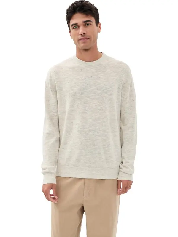 Barbour Flaxby Linen Blend Crew Neck Tee - Neutral