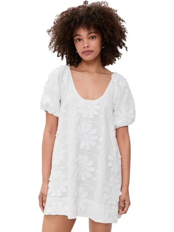 Minkpink Alessia Smock Mini Dress - White