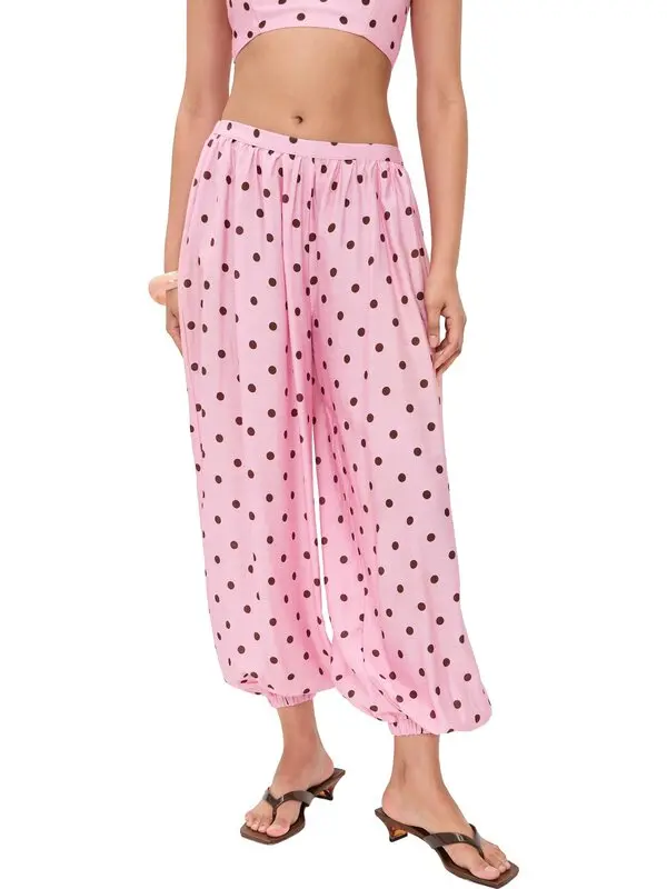 SEVEN WONDERS Klea Balloon Pants - Musk/choc Polka