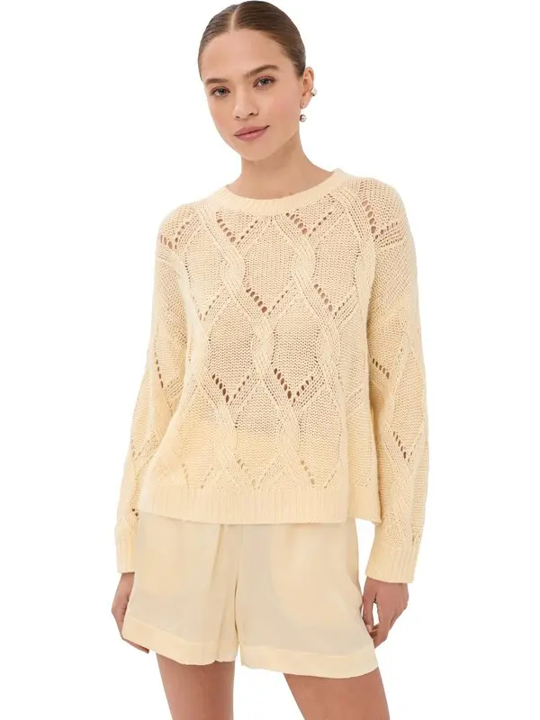Sablyn Gia Slouchy Cashmere Crew Neck Sweater - Buttercup