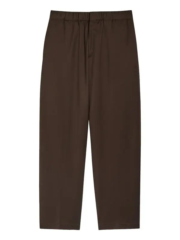 LARDINI Tapered-leg Cotton Trousers - Brown