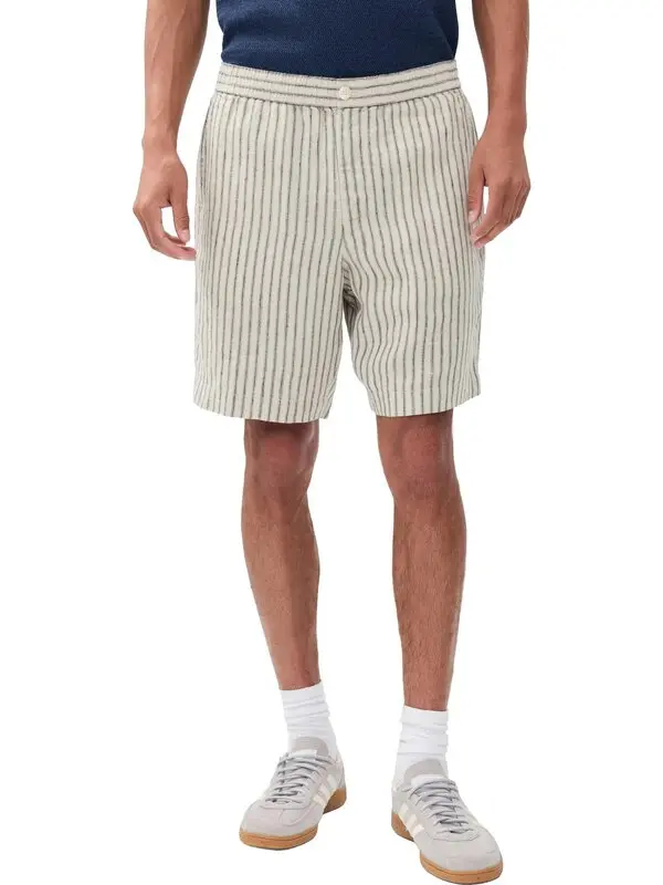 Vince Ballston Stripe Hemp Shorts - Parchment/coastal Stripe