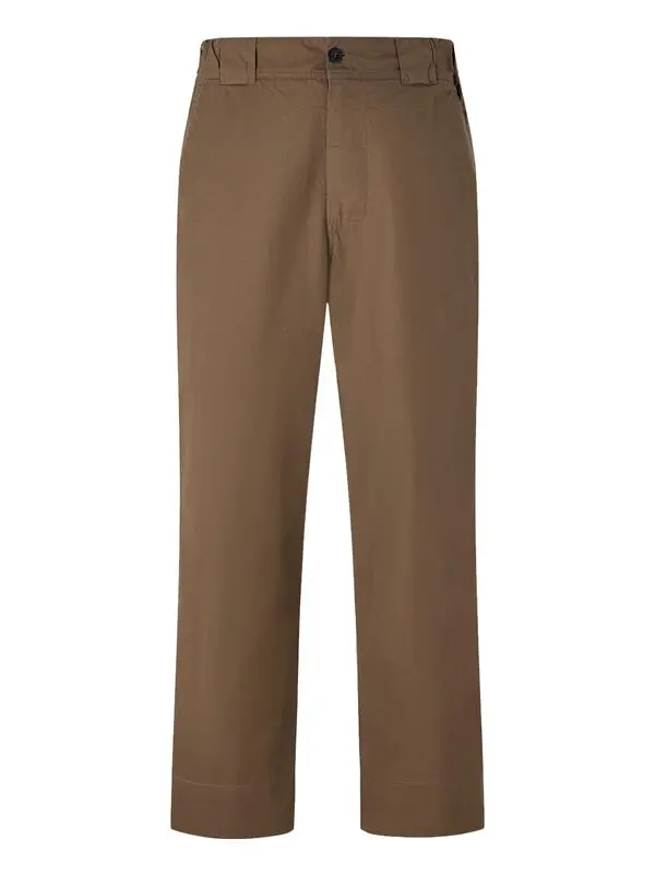 MARGARET HOWELL Tapered Cotton-blend Canvas Trousers - Green