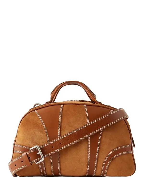 Dries Van Noten Suede And Leather Duffle Bag - Brown