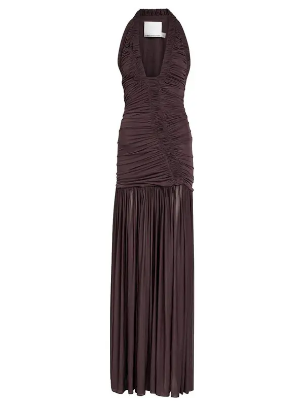Christopher Esber Ruched Jersey Maxi Dress - Dark Red