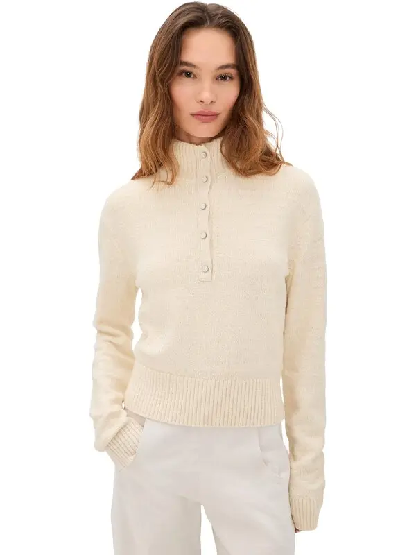 Helmut Lang Slub Button Pullover - Natural
