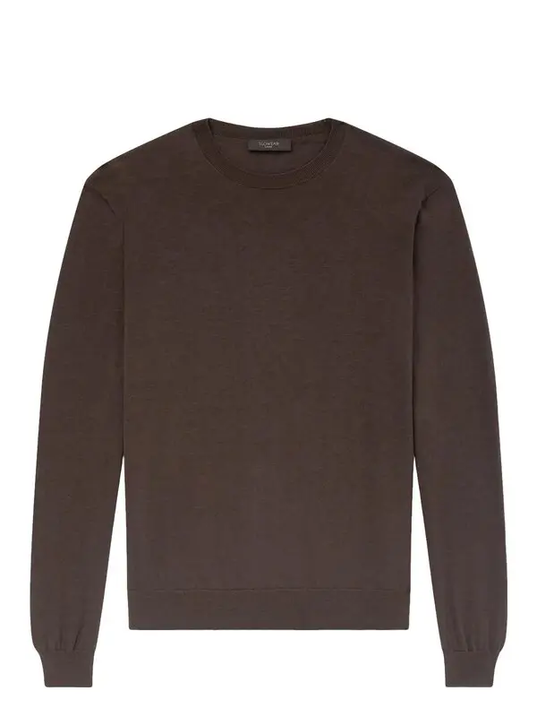 SLOWEAR Cotton And Silk-blend Sweater - Brown