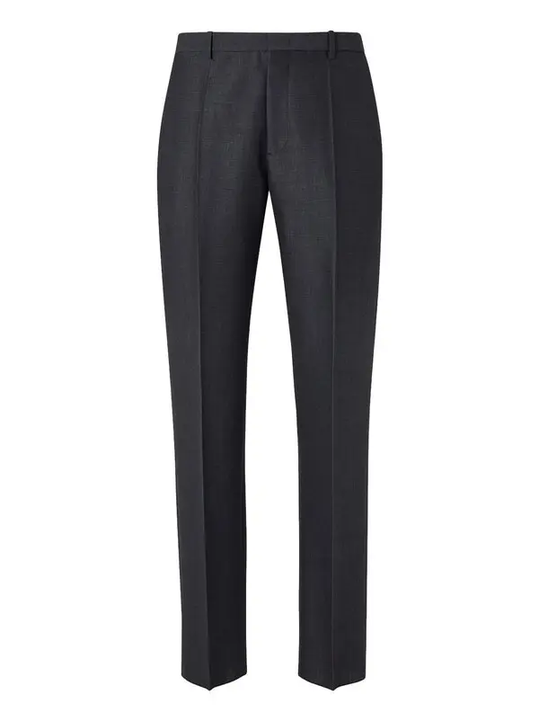 JIL SANDER Straight-leg Wool And Mohair-blend Trousers - Blue