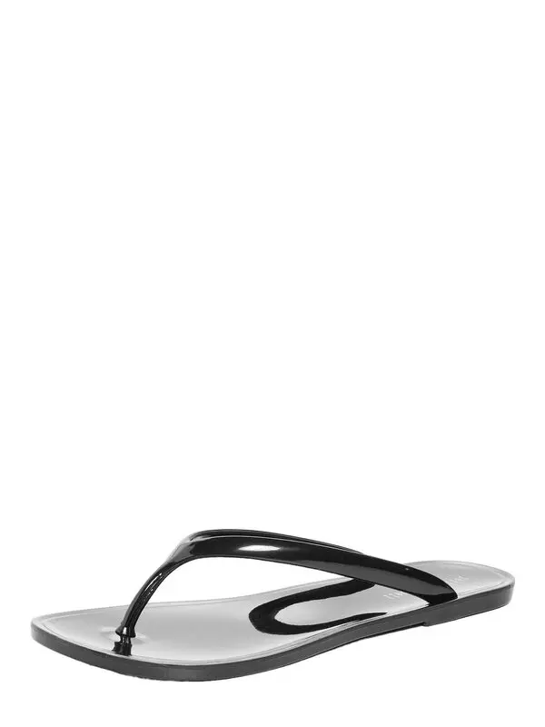 Jeffrey Campbell Beach-day Jelly Flip Flops - Black Shiny