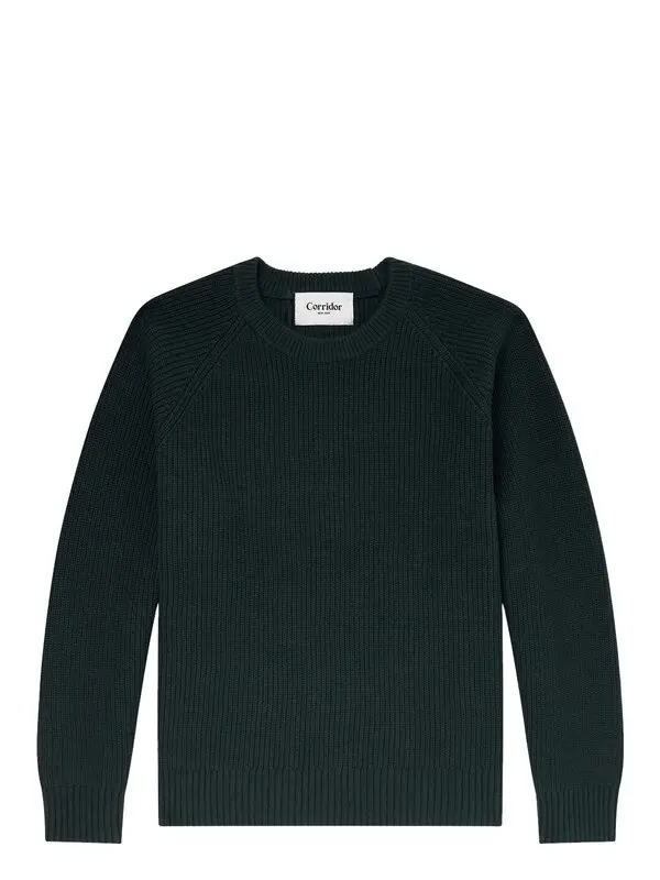 CORRIDOR Ribbed Cotton Sweater - Green