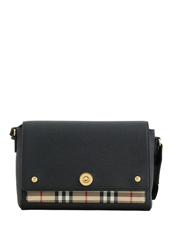 Burberry Plaid Accented Bag - Black