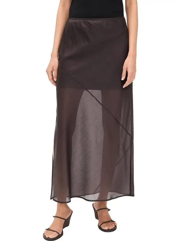 Helmut Lang Sheer Lyocell-blend Skirt - Bistre