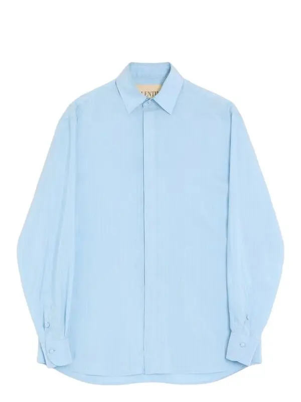 Valentino Garavani Striped Silk Shirt - Azure