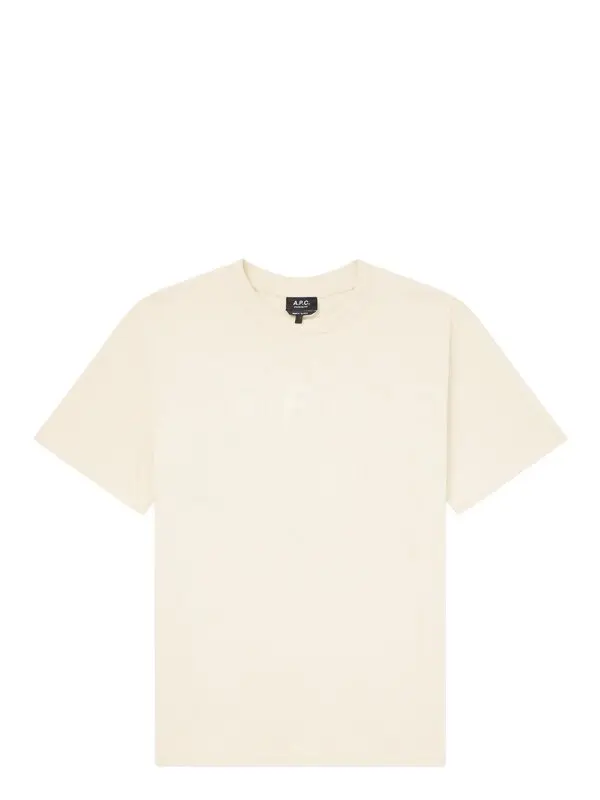A.p.c. Standard Grand Vpc Logo-flocked Organic Cotton-jersey T-shirt - Yellow