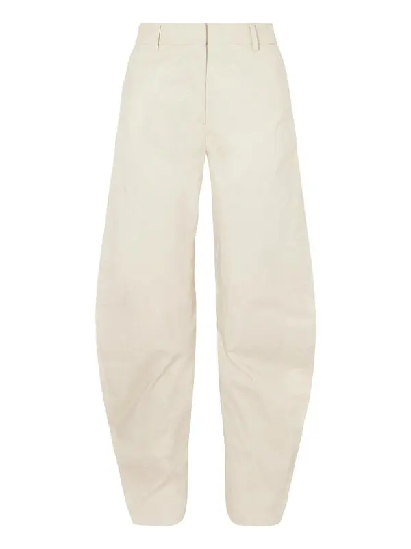 Acne Studios Coated Organic Cotton-twill Barrel-leg Pants - Neutrals