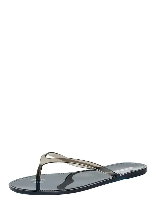 BLACK SUEDE STUDIO Crystal Jelly Flip Flops - Navy/black Pvc
