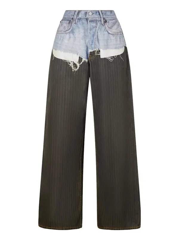 Acne Studios Trompe L'oeil Pinstriped Wide-leg Jeans - Multi