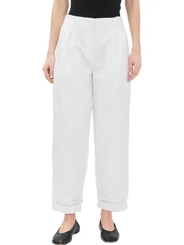 LA LIGNE Rolled Cuff Trousers - White