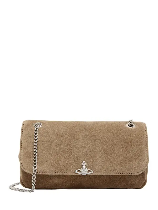 VIVIENNE WESTWOOD Chain Suede Shoulder Bag - Brown