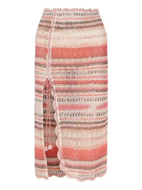 Isabel Marant Noryane Crocheted Cotton-blend Midi Skirt - Pink