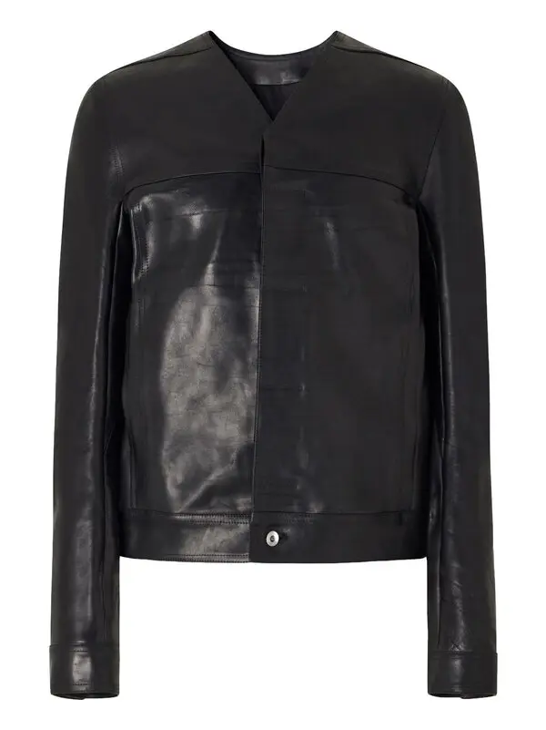 Rick Owens Temple Work Leather Jacket - Black