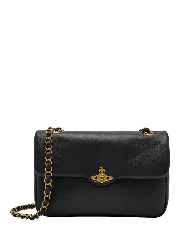 VIVIENNE WESTWOOD Anita Leather Shoulder Bag - Black