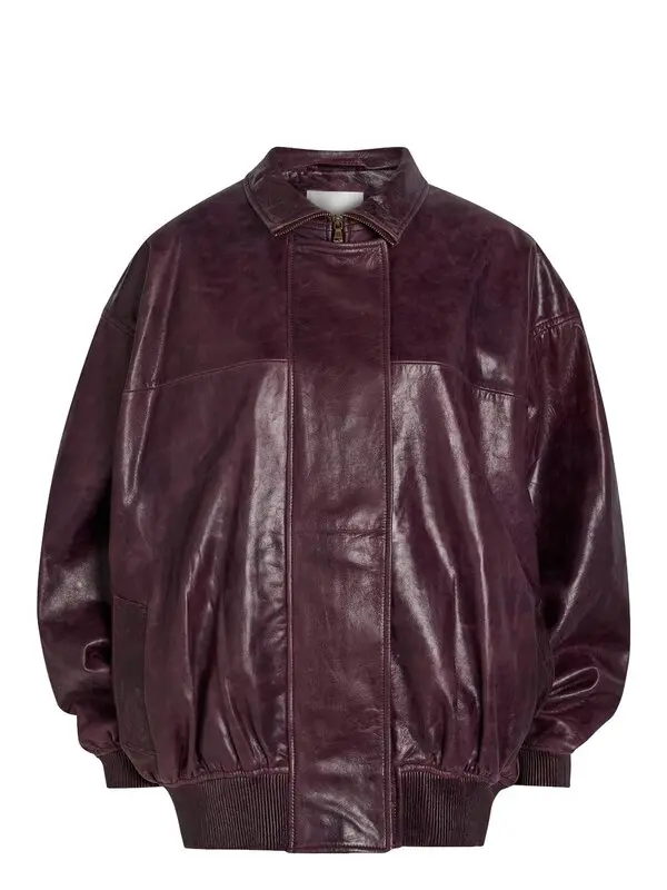Christopher Esber Devon Leather Bomber Jacket - Maroon