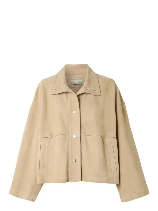 Nour Hammour Park Oversized Suede Jacket - Neutrals